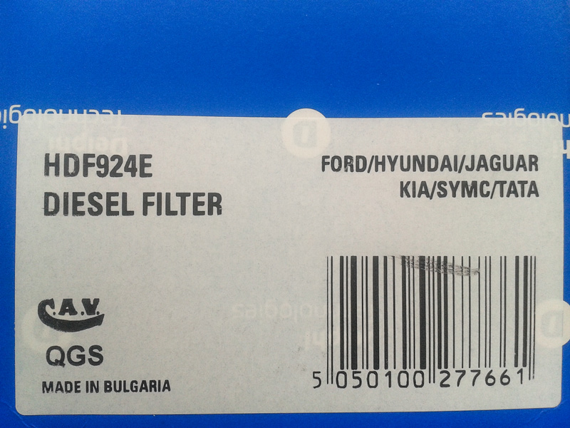 HDF924E DELPHI - Топливный фильтр Ford / Hyundai / Jaguar / JMC / Kia ...